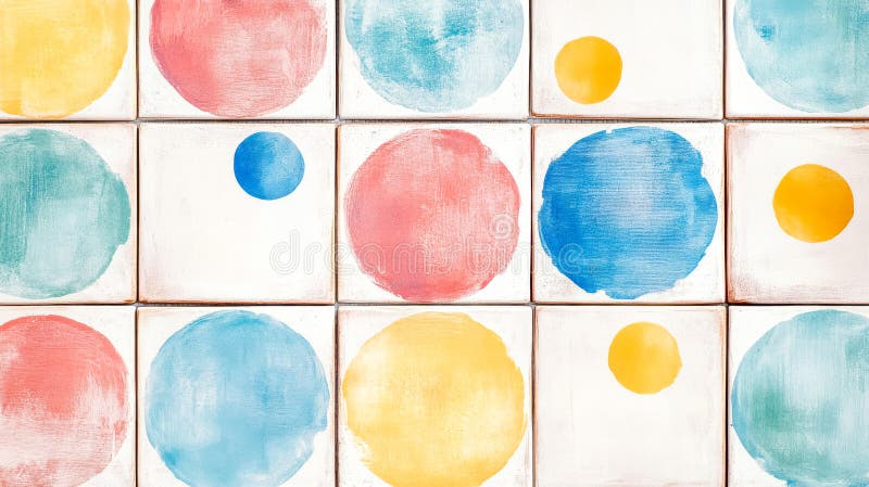 Colorful Ceramic Tiles Showing Soft Dotted Patterns Creating Modern ...