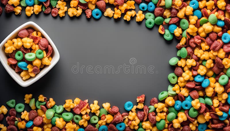 Colorful Cereal Frame stock illustration. Illustration of packaging ...