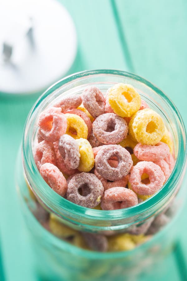 Colorful cereal rings. stock image. Image of honey, granola - 101537013