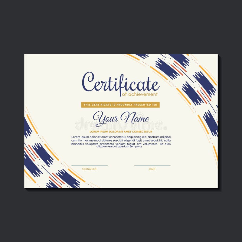 Colorful Certificate of Achievement Template with Abstract Stock Vector ...