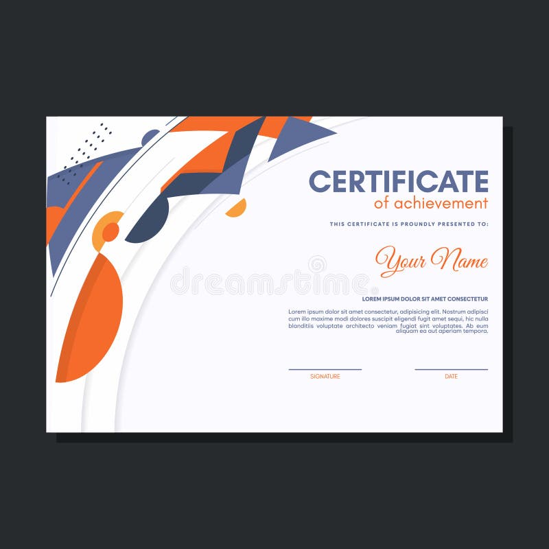 Colorful Certificate of Achievement Template with Abstract Stock Vector ...