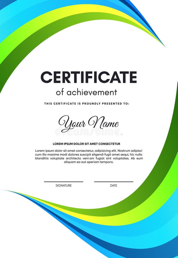 Colorful Certificate of Achievement Template with Abstract Stock Vector ...