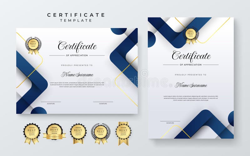 Colorful Certificate of Appreciation with Modern Design Stock Vector ...
