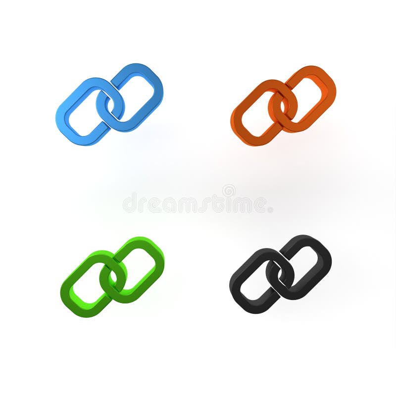 Colorful Chain Link Icon Isolated on White Background. Link Single ...