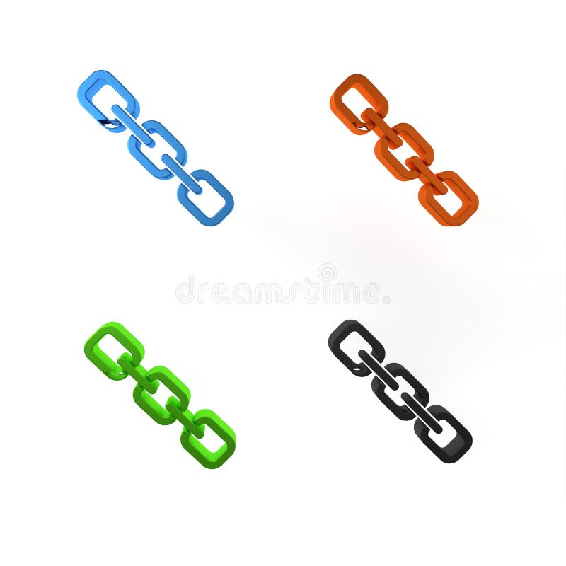 Colorful Chain Link Icon Isolated on White Background. Link Single ...