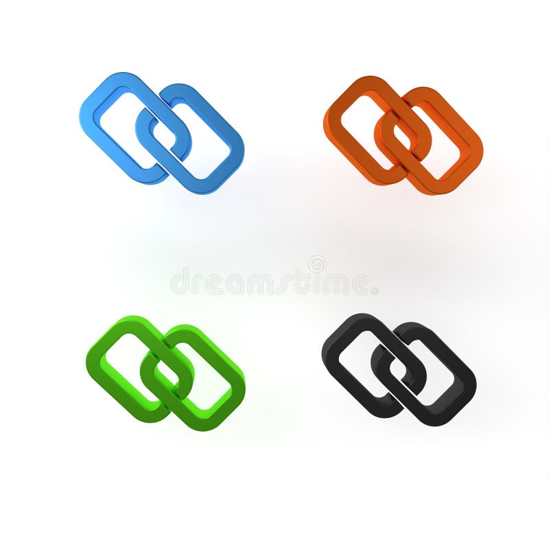 Colorful Chain Link Icon Isolated on White Background. Link Single ...