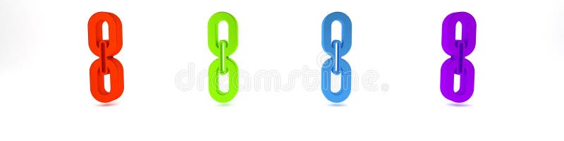 Colorful Chain Link Icon Isolated on White Background. Link Single ...