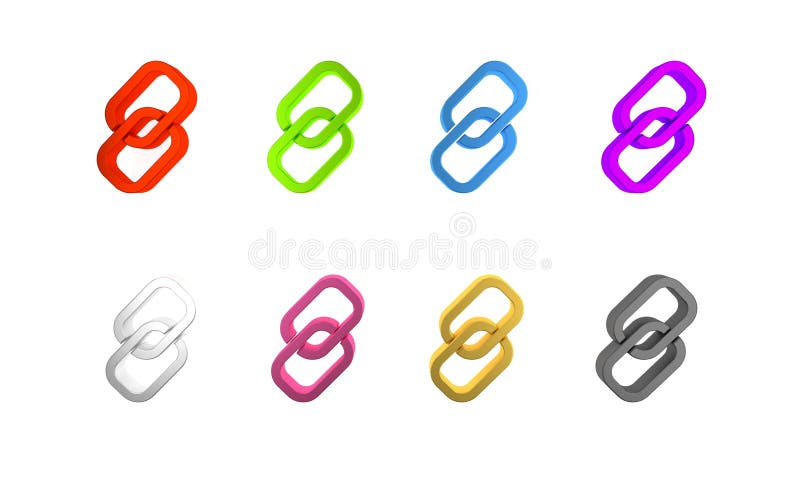 Colorful Chain Link Icon Isolated on White Background. Link Single ...