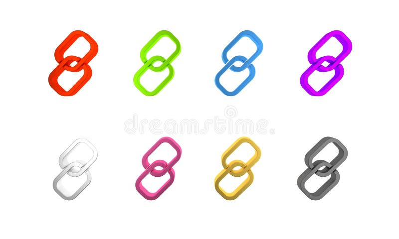 Colorful Chain Link Icon Isolated on White Background. Link Single ...