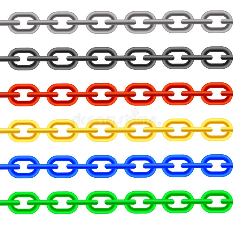 Metal Chain Links Vector Pattern Brushes Set Stock Vector ...