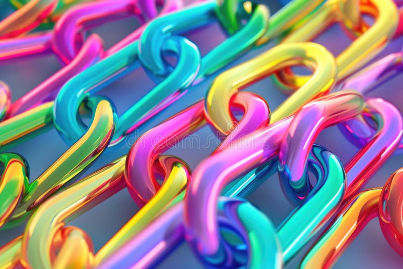 Colorful Chains in Close Up View. Ideal for Industrial Concepts Stock ...
