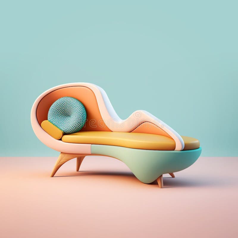 A Colorful Chair with the Word " on it " on the Bottom. Stock ...