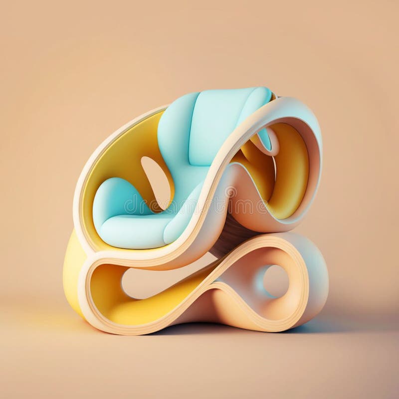 A Colorful Chair with the Word " on it " on the Bottom. Stock ...