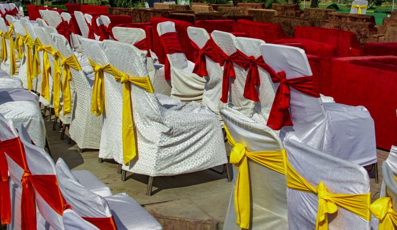 Colorful Chairs with Cloth Cover Stock Image - Image of contemporary ...