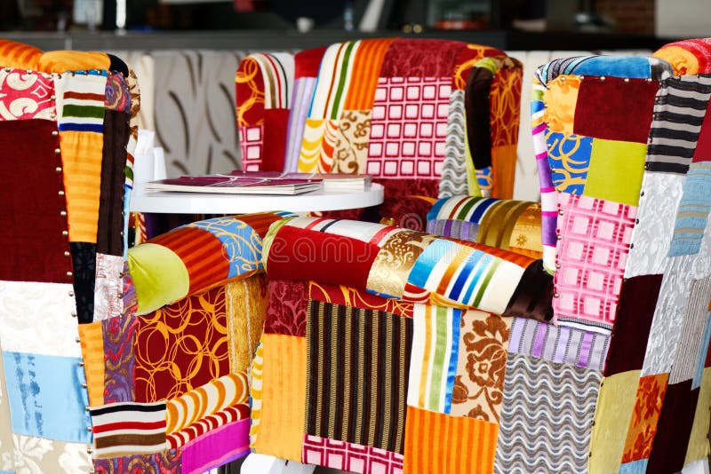 Colorful chairs stock photo. Image of pile, objects, scarf - 48619050