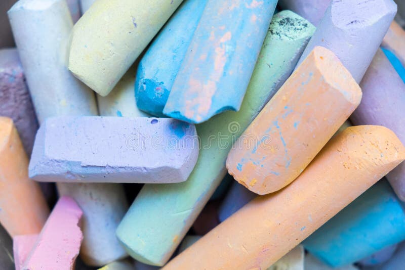 Colorful chalk chunks. stock image. Image of background - 182207995