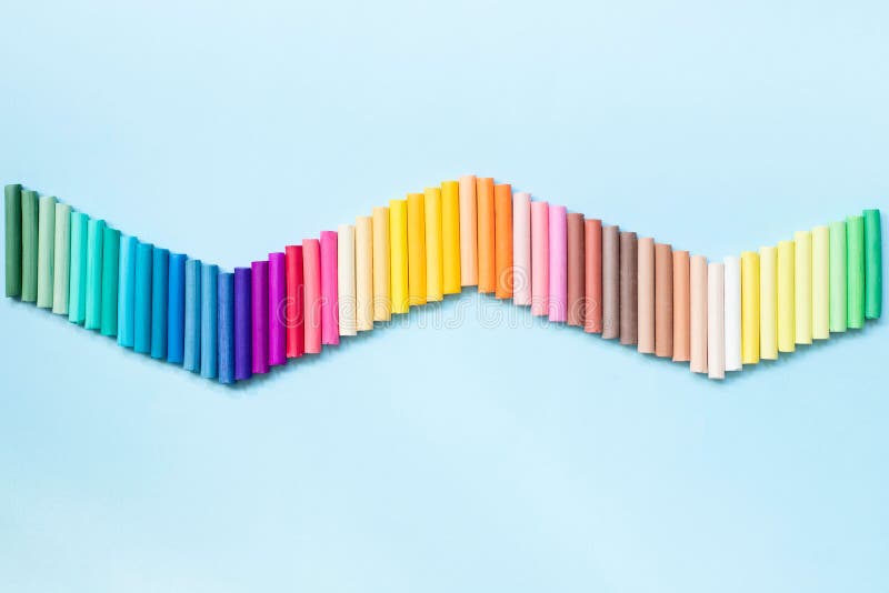 Colorful Chalk Crayons for Drawing on a Blackboard and on Asphalt Stock ...