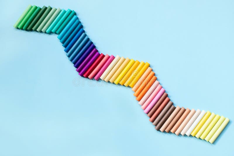 Colorful Chalk Crayons for Drawing on a Blackboard and on Asphalt Stock ...