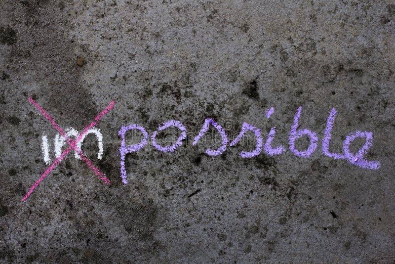 Chalk Drawing: Changing Word Impossible To Possible Stock Photo - Image ... Chalk Drawing: Changing Word Impossible To Possible Stock Photo - Image ...