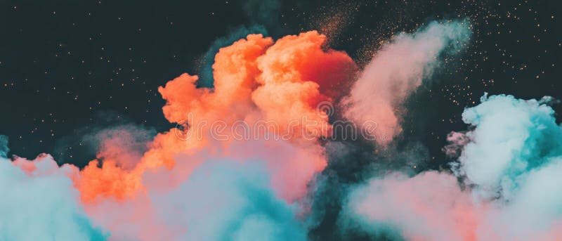 Colorful Chalk Dust Overlay Texture Creating Vibrant Cloud-like ...