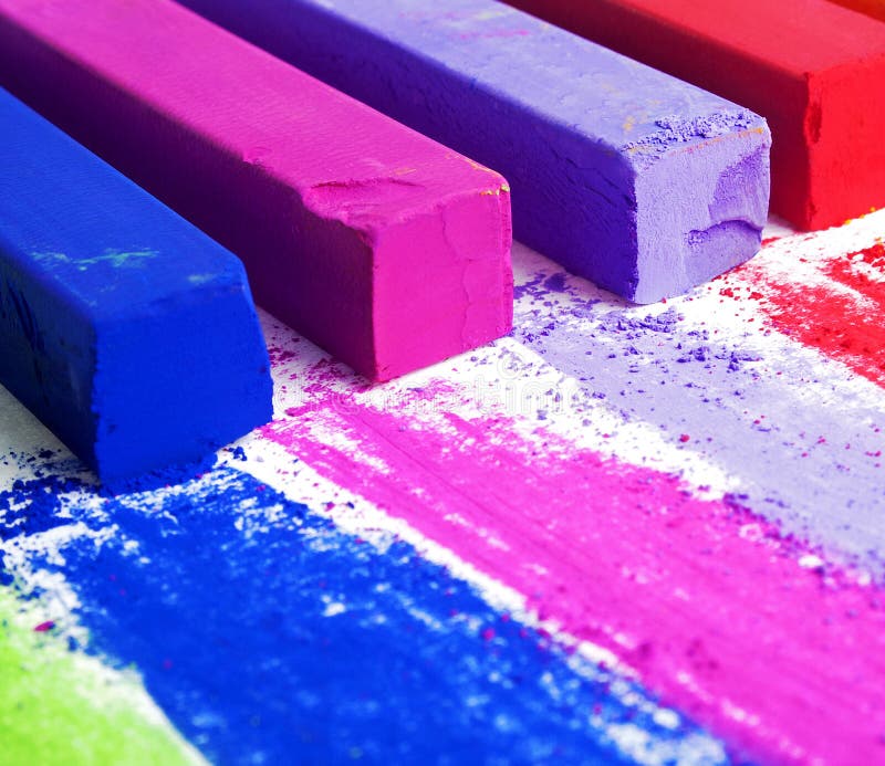 Set Of Colorful Pastels In A Plastic Box. Objects For Drawing ...