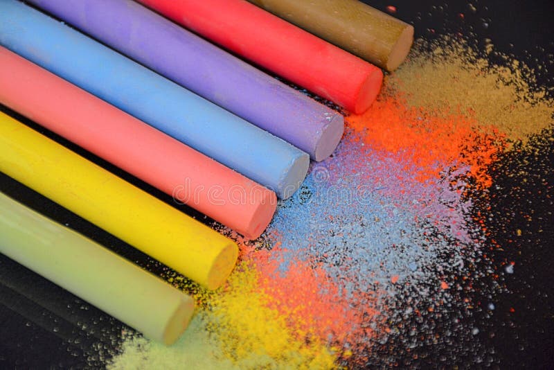 Colorful chalks stock image. Image of group, panoramic - 94510635