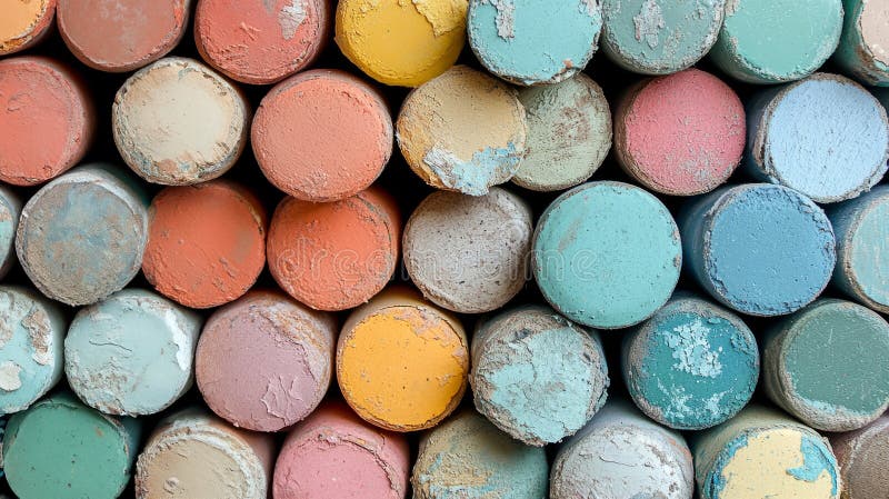 Colorful Chalks Stacked in a Row. Stock Photo - Image of colorful ...