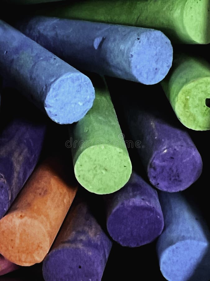 Colorful Chalks Stacked Together,art Stationary Stock Photo - Image of ...