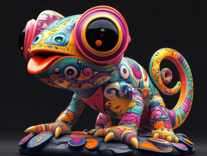 Colorful Chameleon Artwork for Creative Design and Print Projects Stock ...