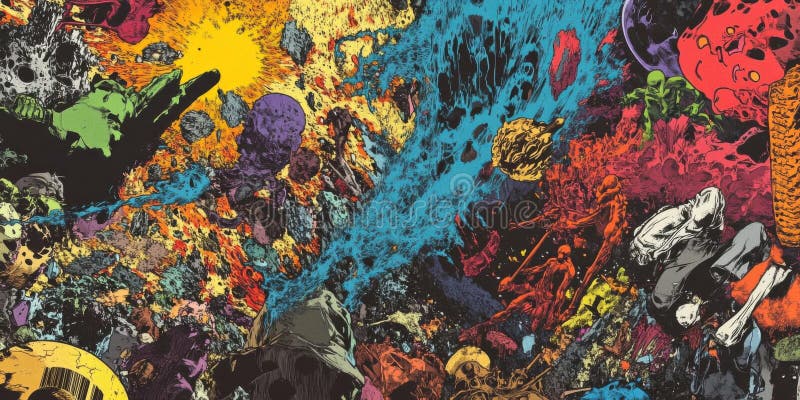 Colorful Chaos Abstract Art Stock Illustration - Illustration of vivid ...