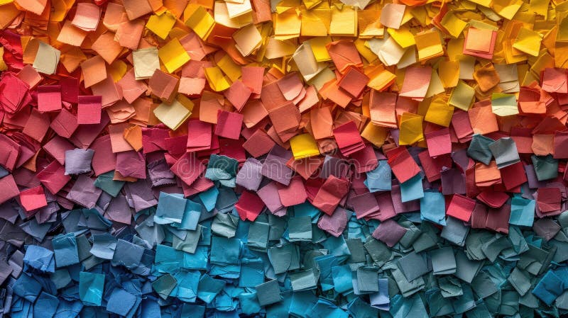 Colorful Chaos of Right Angle Paper Pieces Creates a Vibrant Display ...