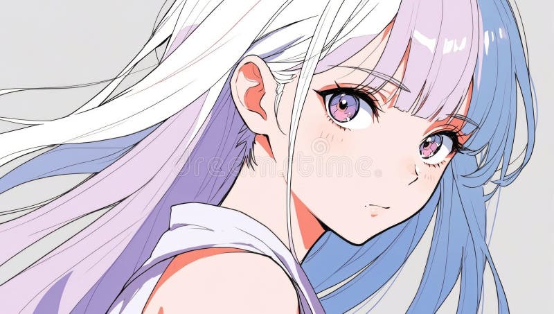 Colorful Character in Anime Style High Quality Illustration. Stock ...