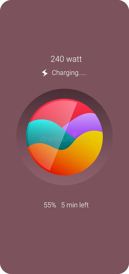 Colorful Charging Animation UI Concept with 240W Fast Charging Stock ...