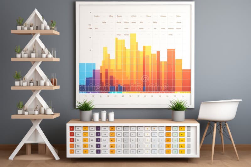 Colorful Chart on Board, Business Planning Stock Illustration ...