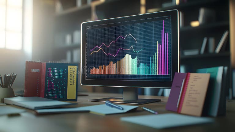 Colorful Chart Depicting Learning Progress on Computer Screen with ...