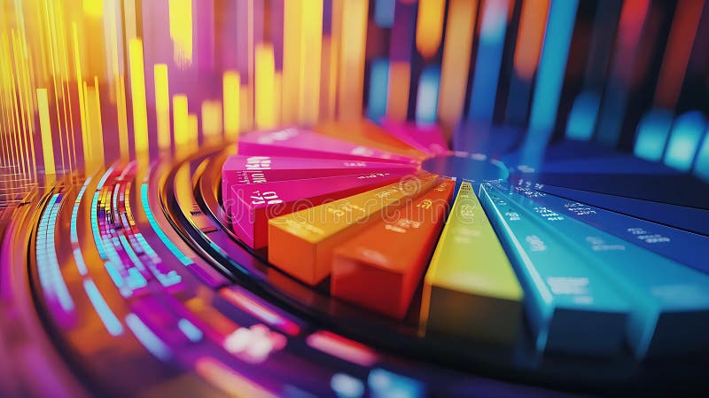 A Colorful Chart with Different Colored Bars and Numbers Stock ...