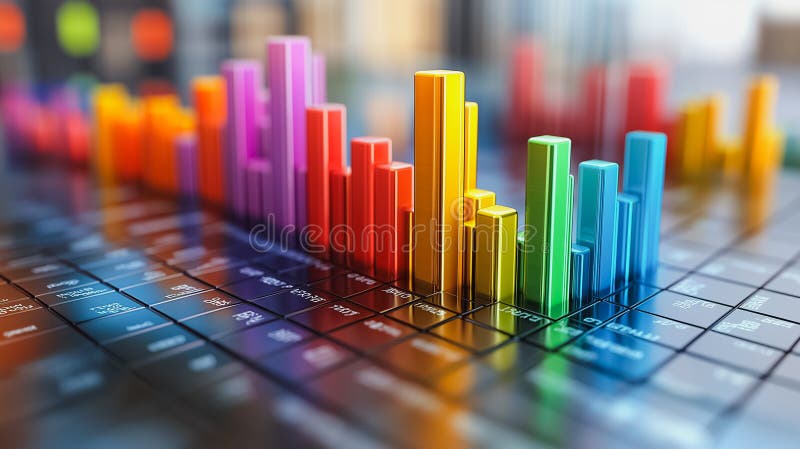 A Colorful Chart with Many Different Colored Bars. the Bars are of ...