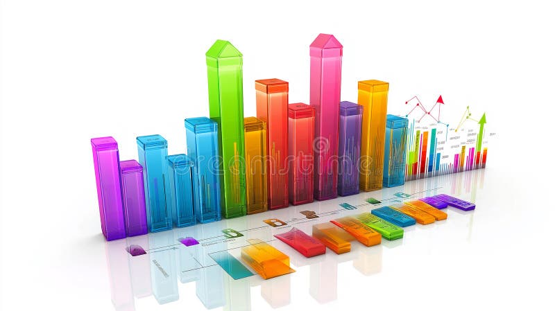 A Colorful Chart with Many Different Colored Bars and a White ...