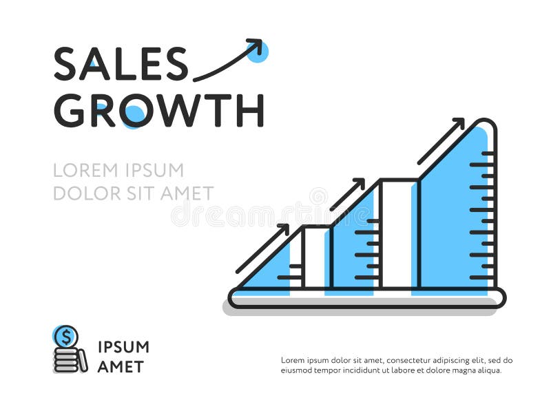 Colorful Chart Representing Sales Growth Stock Illustration ...