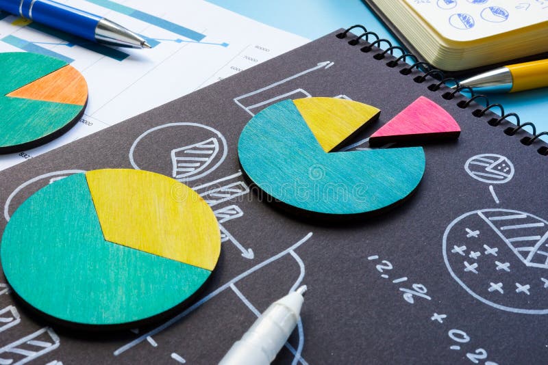 Colorful Charts and Data As Segmentation Symbol. Stock Image - Image of ...