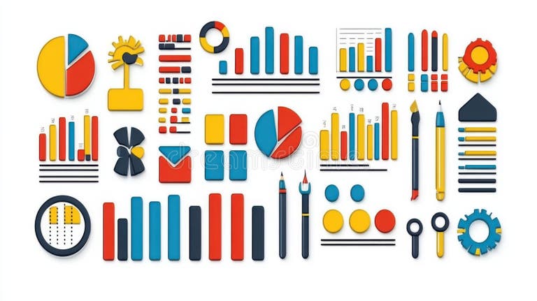 Colorful Charts and Graphs Infographic Set for Business Data ...