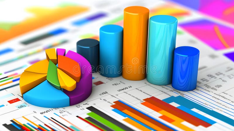 Colorful Charts and Graphs Representing Data Analysis for Business ...