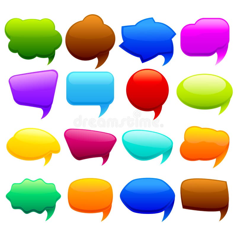 Colorful talk bubbles stock vector. Illustration of seals - 8315718