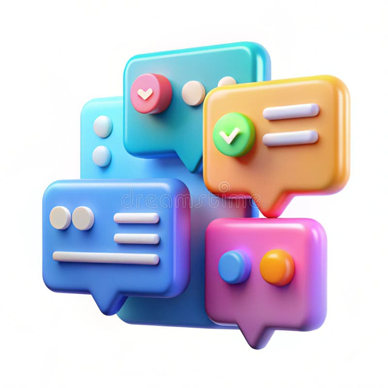Colorful Chat Bubbles, Representing Communication, Feedback, and ...