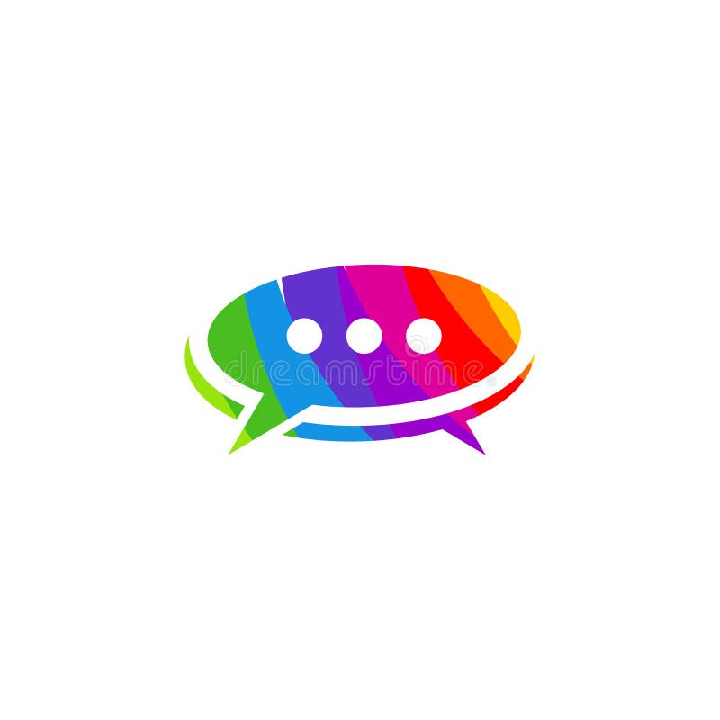 Colorful Chat Logo Template, Creative Chat Logo Design Vector Stock ...