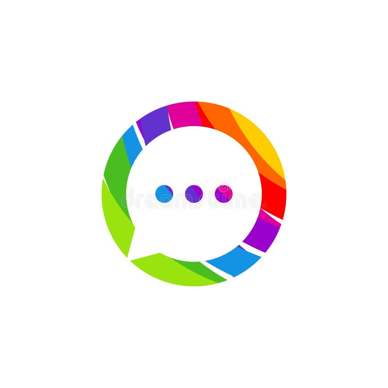 Colorful Chat Logo Template, Creative Chat Logo Design Vector Stock ...