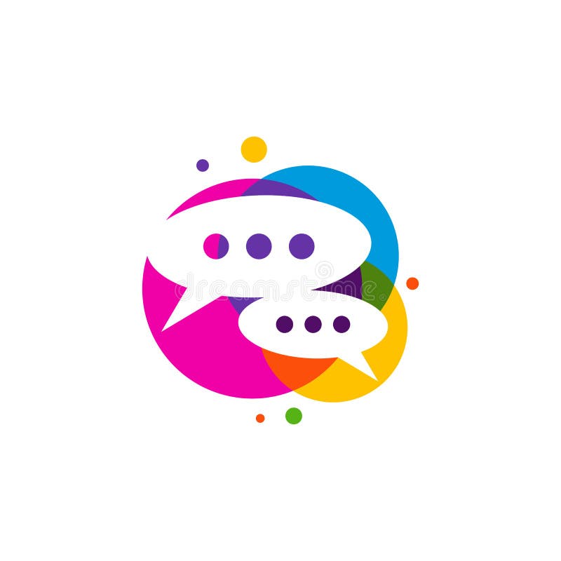 Colorful Chat Logo Template, Creative Chat Logo Design Vector Stock ...