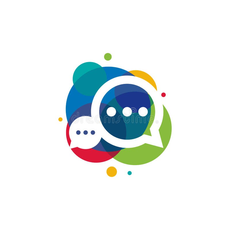 Colorful Chat Logo Template, Creative Chat Logo Design Vector Stock ...