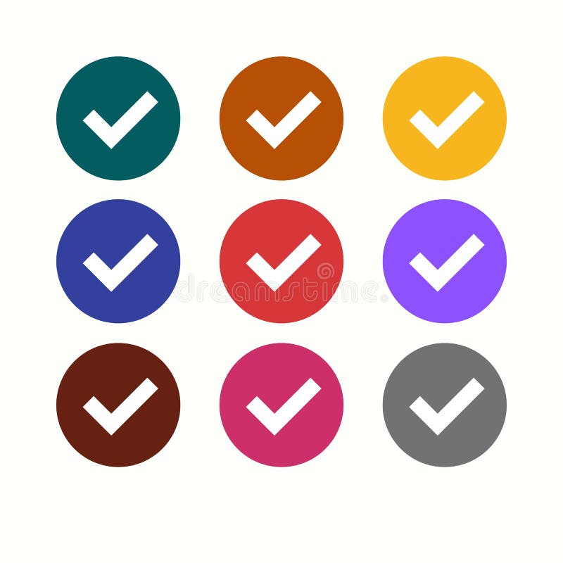 Colorful Check Mark Image Illustration Vector Leaves Stock Illustration ...