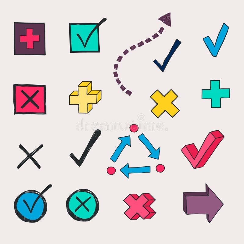 Colorful Check Marks and Check Boxes Stock Vector - Illustration of ...